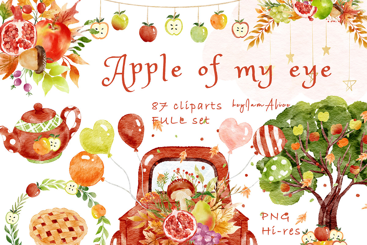 Apple autumn clipart