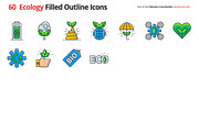 60 Ecology Filled Outline Icons, an Outline Icon by Vectopus.com