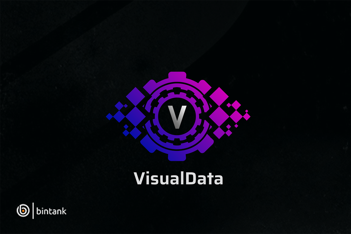 V Letter - Visual Data Logo, a Branding & Logo Template by Bintank Studio