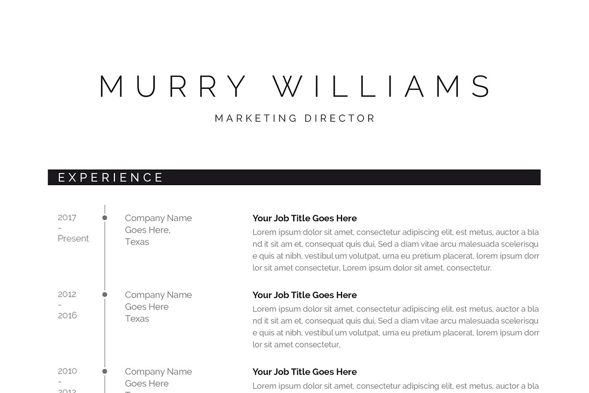 Minimal Resume, a Resume Template by Mr-Template