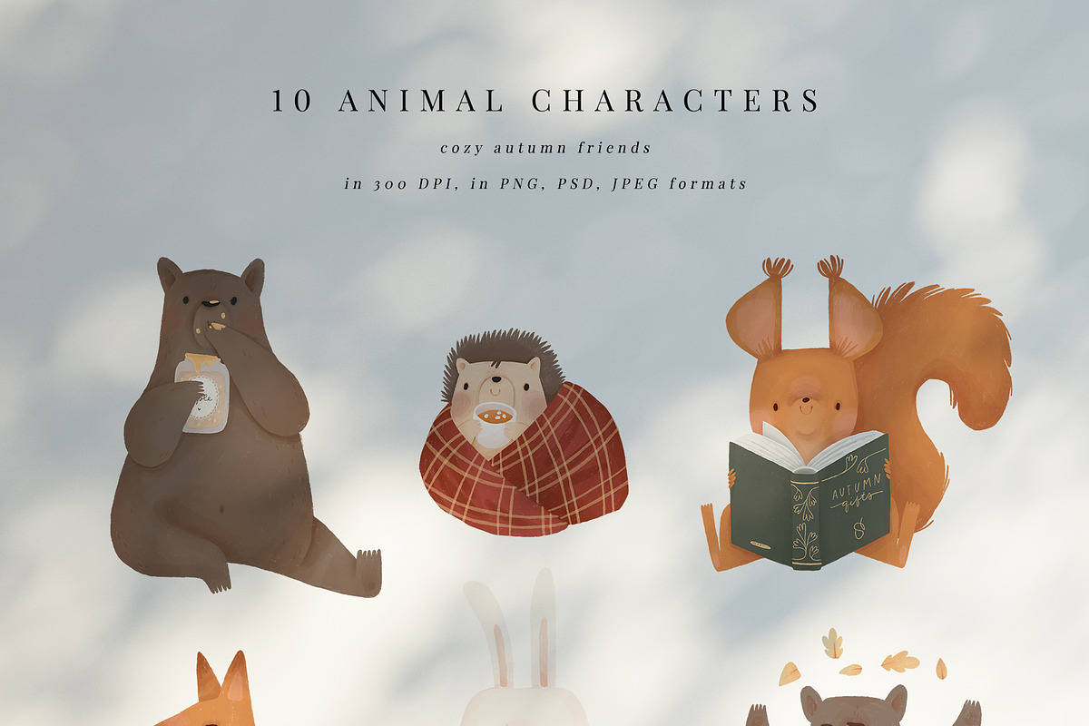 Autumn friends: cozy & cute clip art