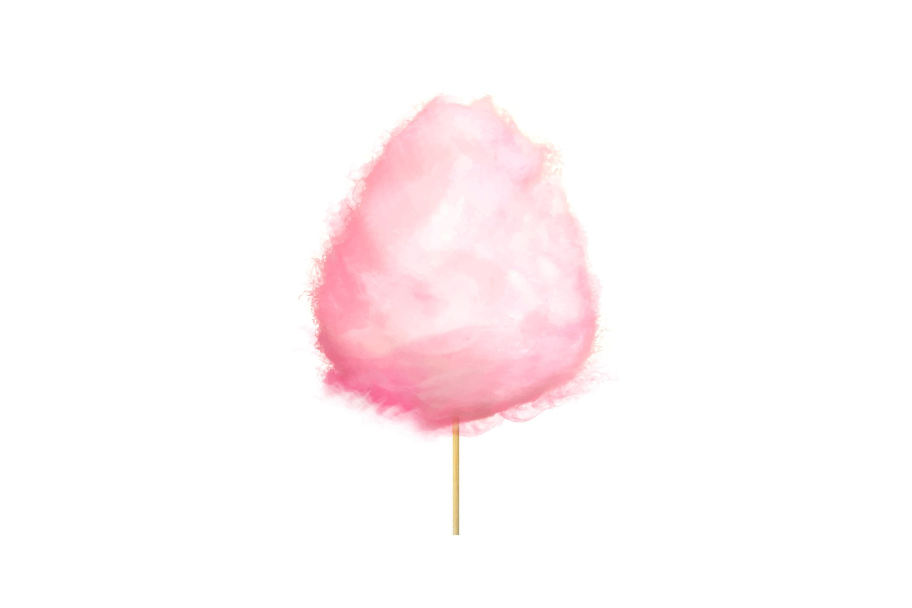 Realistic Pink Cotton Candy on Stick, an Object Graphic by robuart
