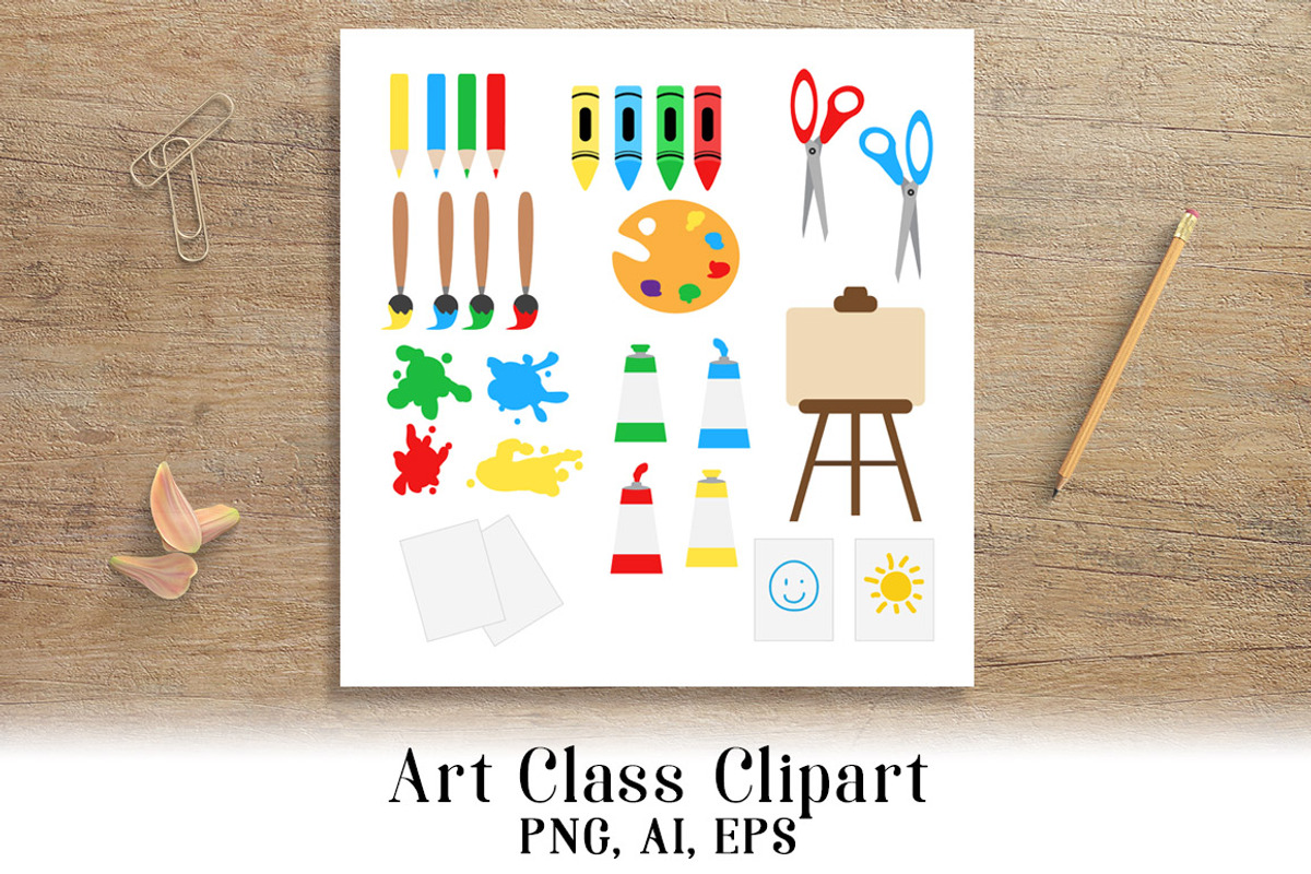 Art Class Clipart, an Education Illustration by The Digital Download Shop