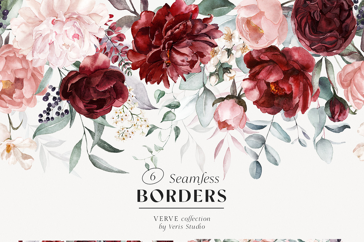 BUNDLE Watercolor Floral Graphic, a Decorative Illustration by Veris Studio