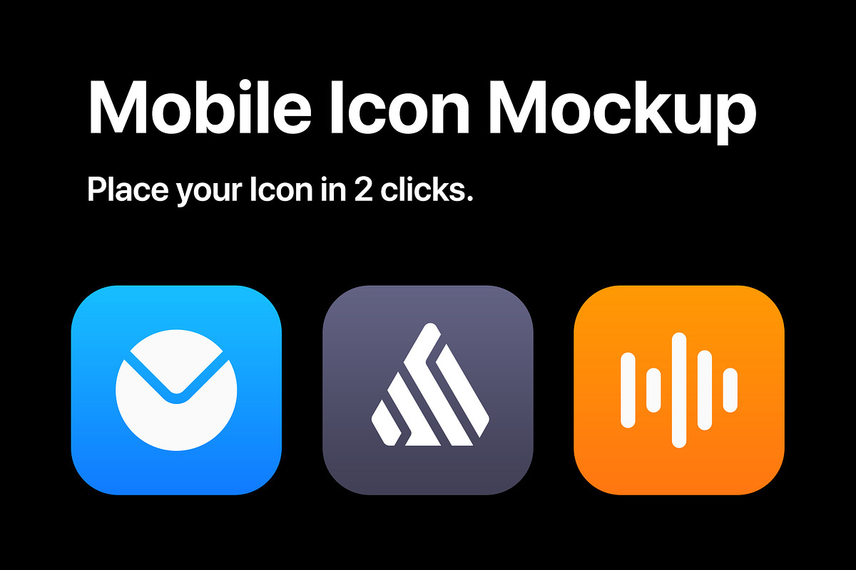 Mobile OS Icon Template Mockup - PSD