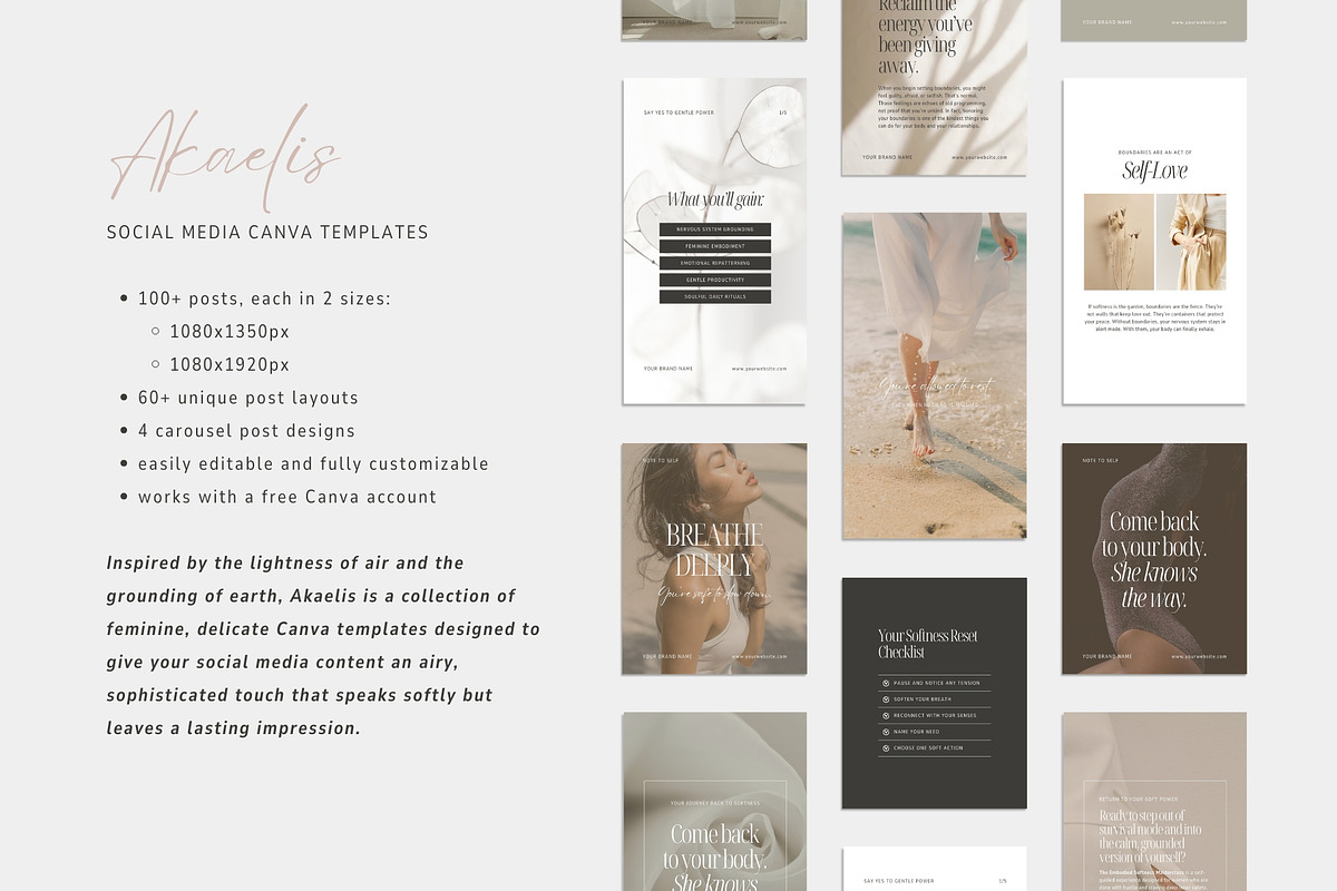Neutral Social Media Canva Templates