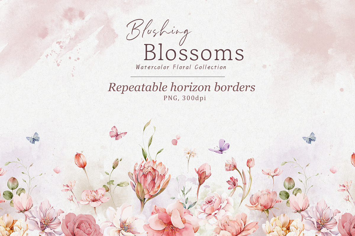 Watercolor Blush Flowers, a Decorative Illustration by Damian Roh
