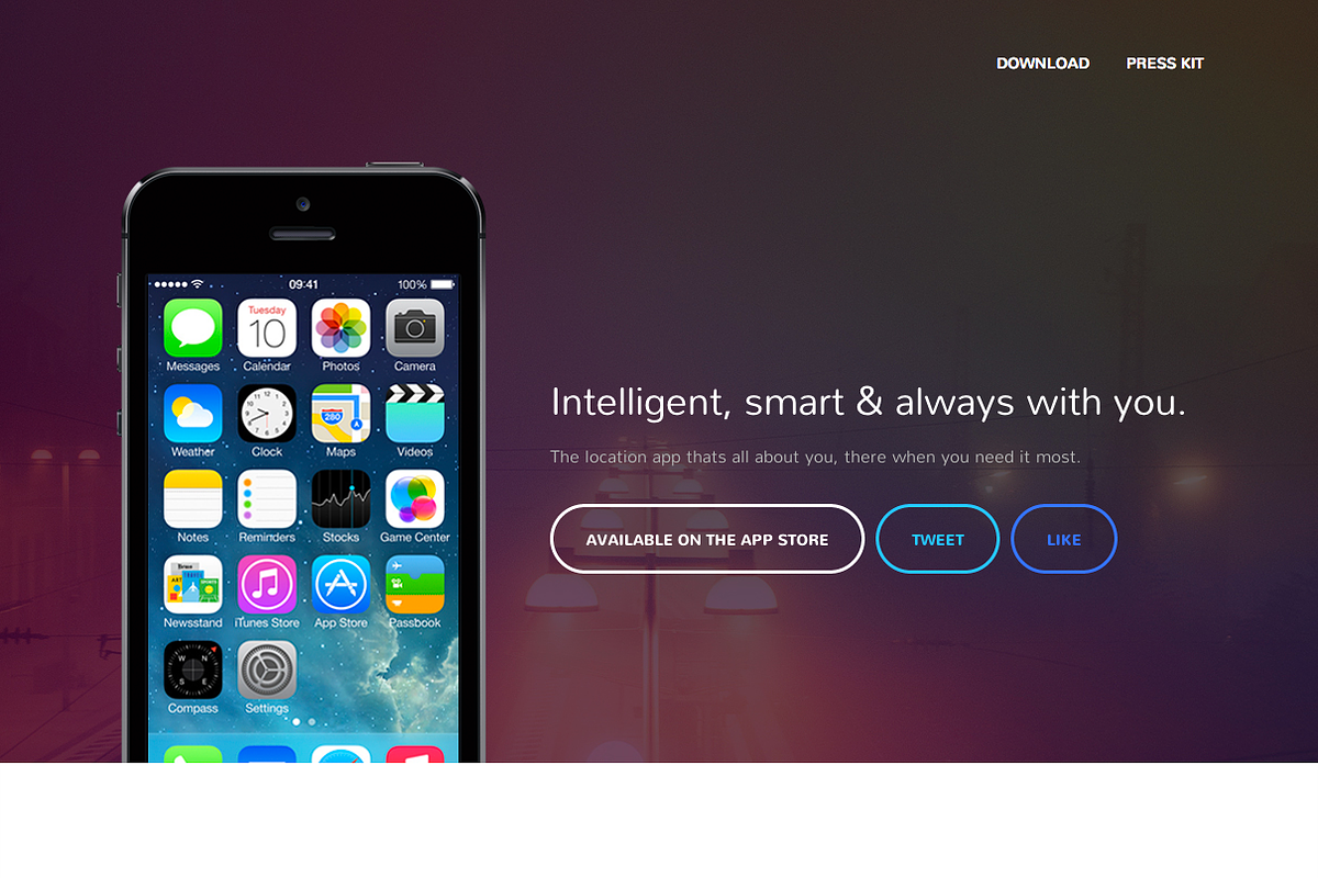 Clear - iPhone App Website Template, an App Template by Jamie Peak ...