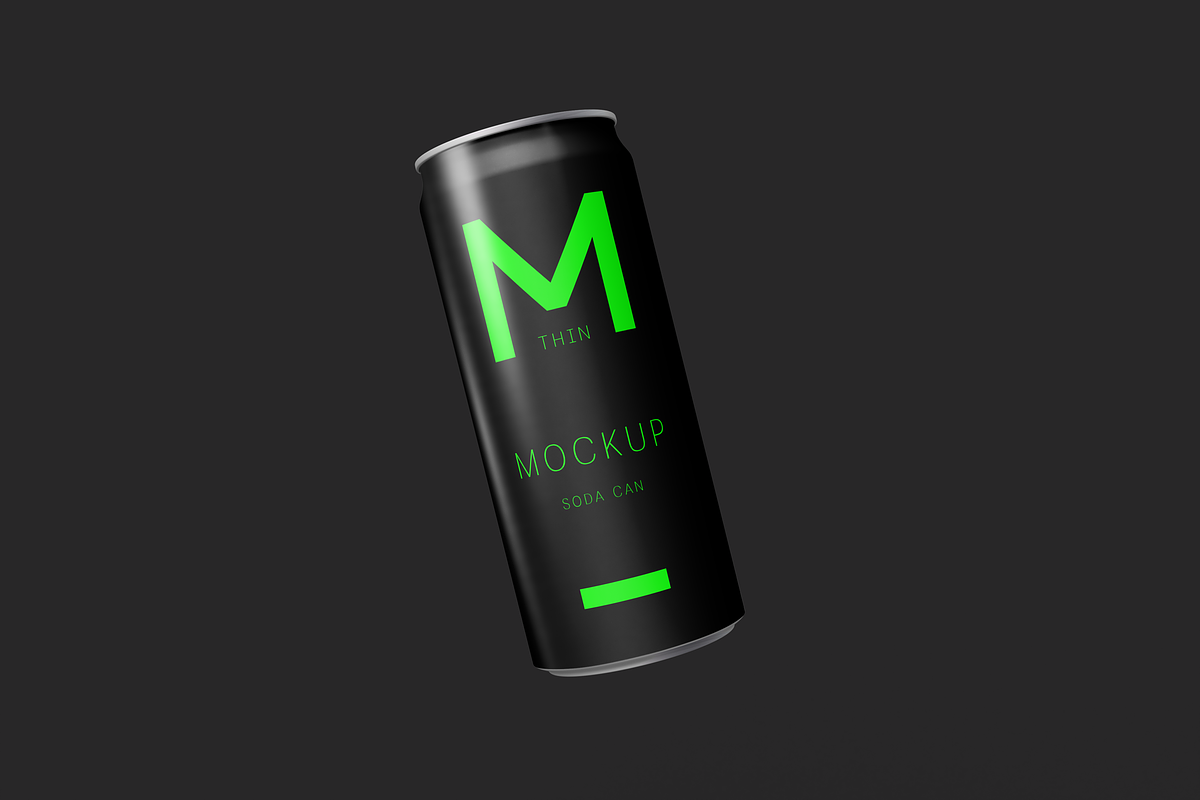 Thin Soda Can Mockup Design