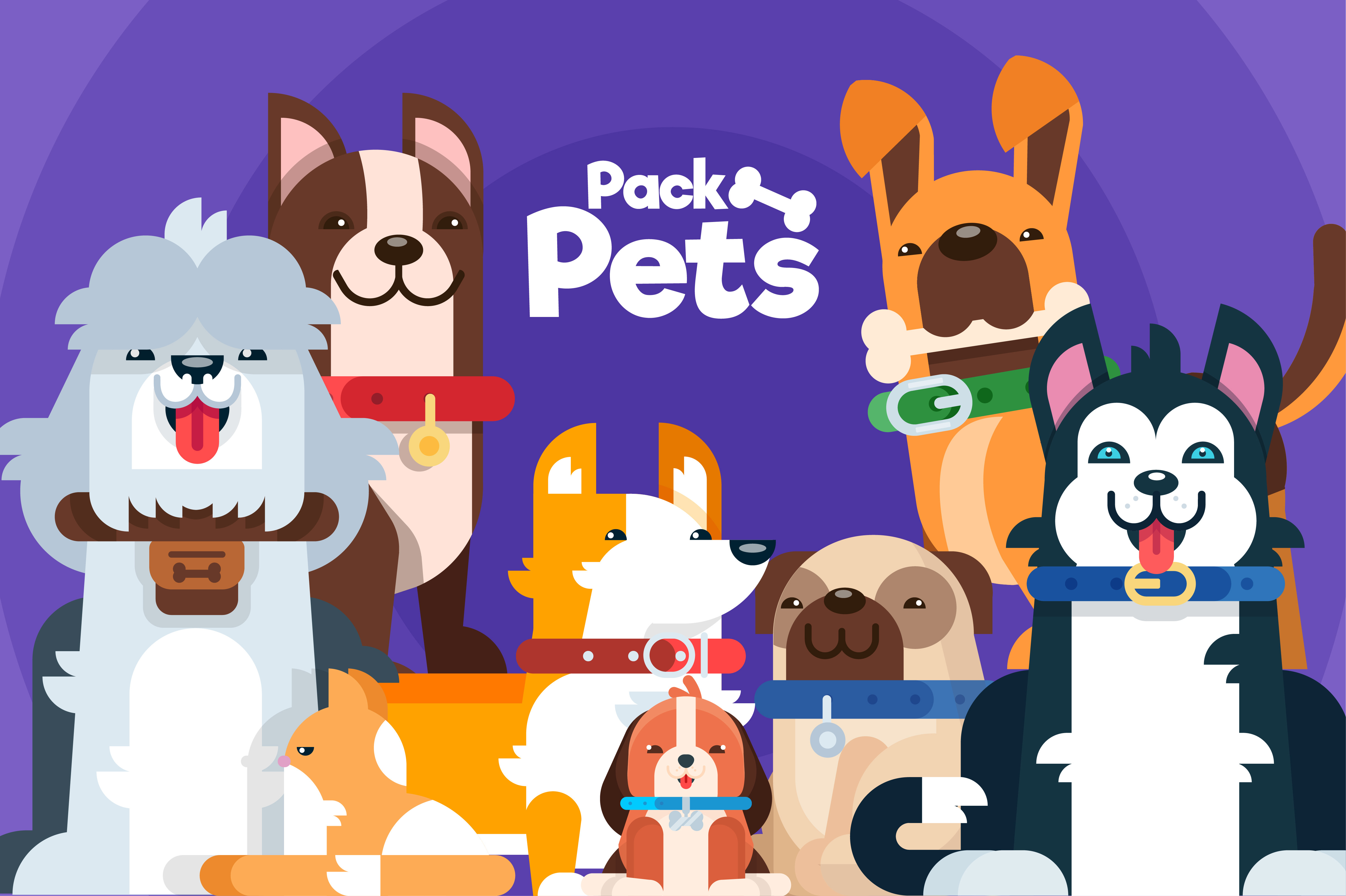 Pack Pets, color. Full editable!, an Illustration by Formas Estudio ...