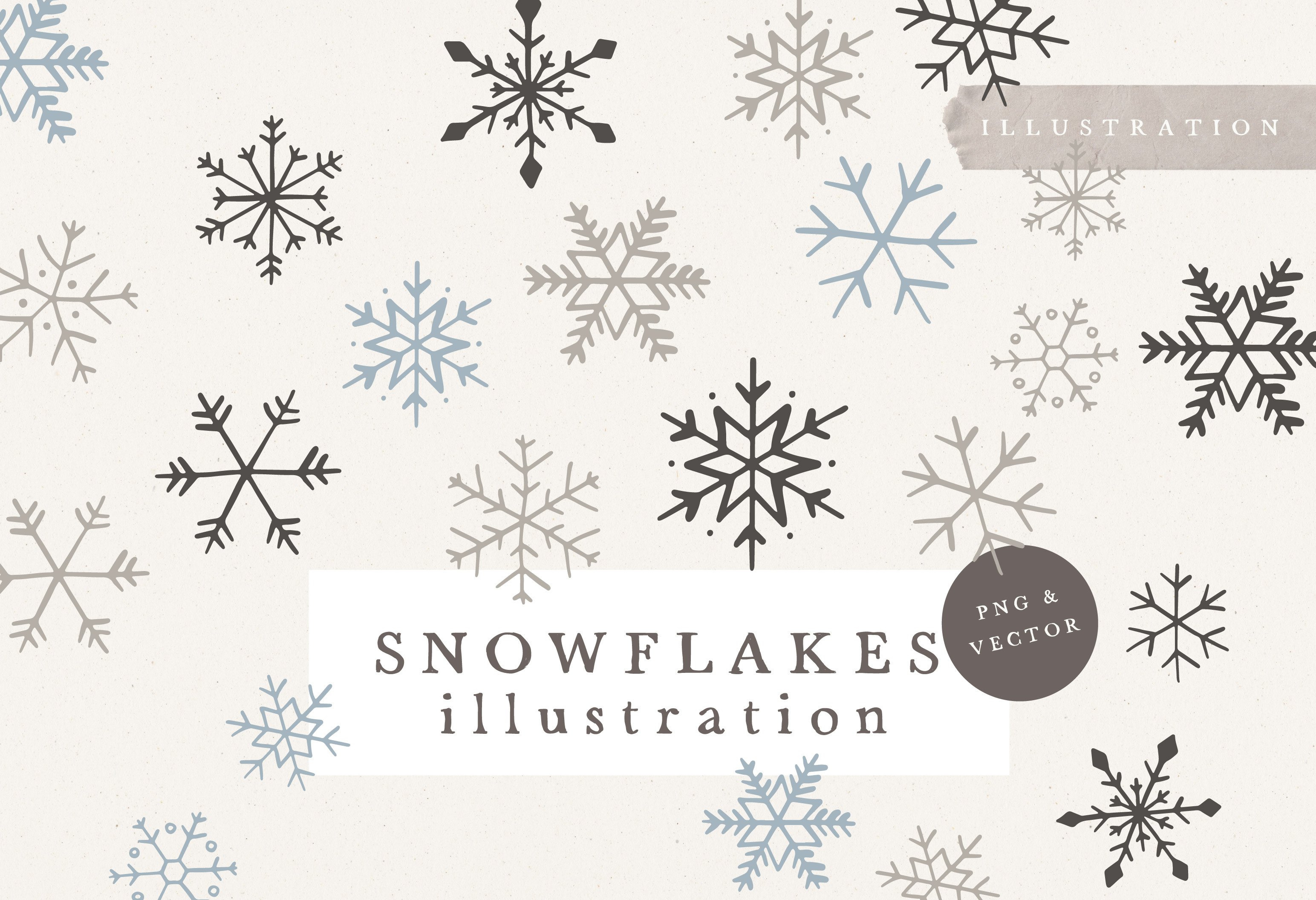 SNOWFLAKE BUNDLE / vector + png, an Illustration by KruthDesign