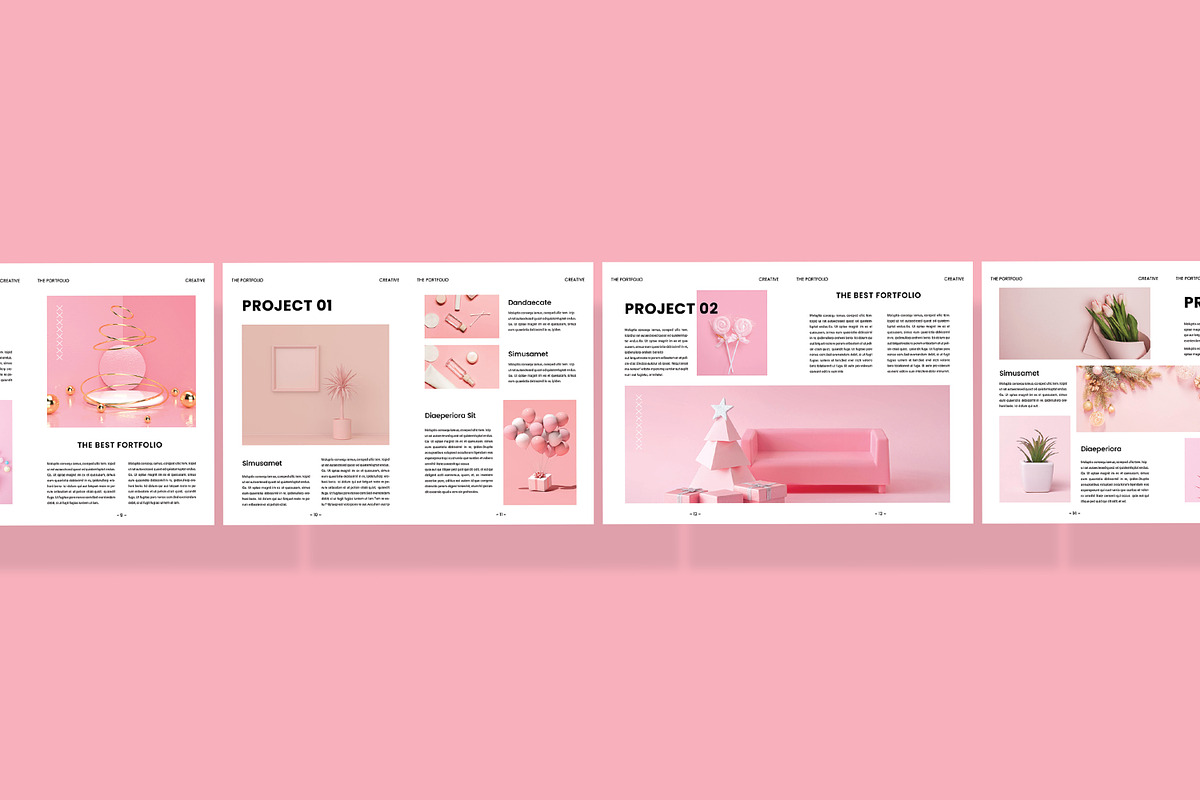 Pink Color Accent Portfolio Template, a Brochure Template by evgenystudio