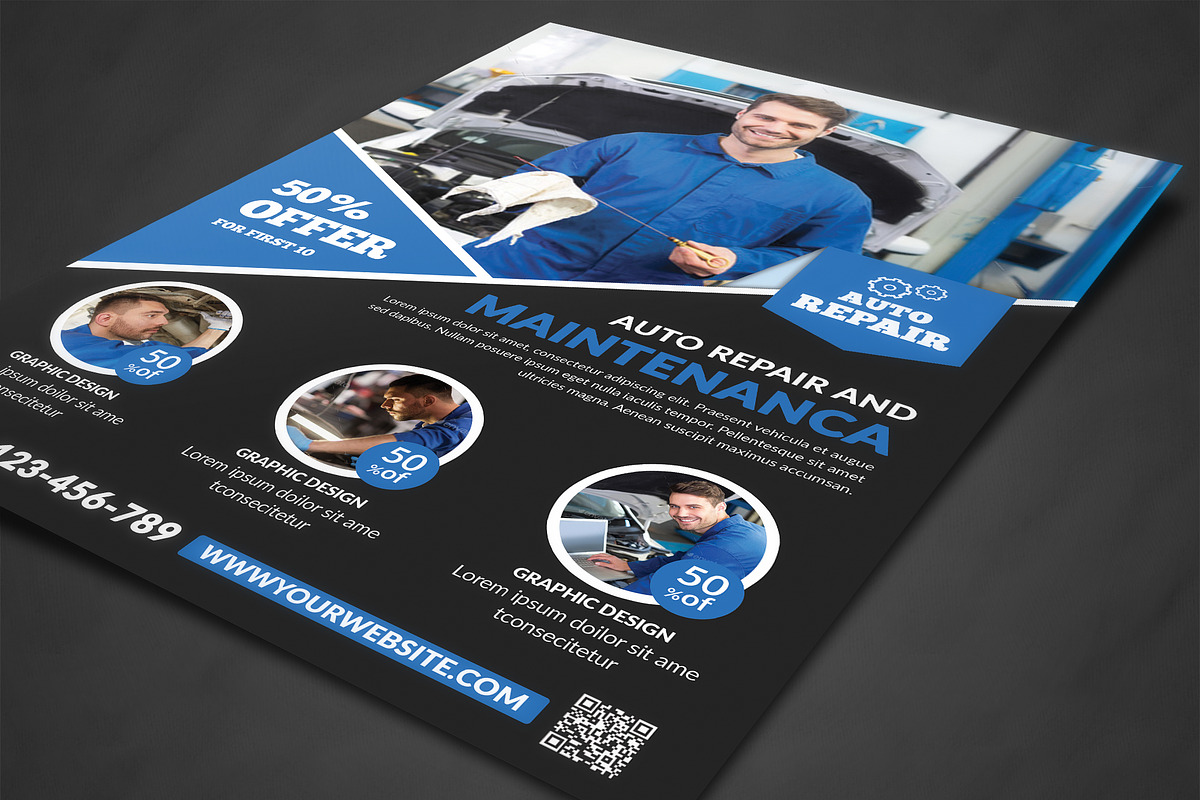 Car Repair Services Flyer, a Flyer Template by AfzaalGraphics