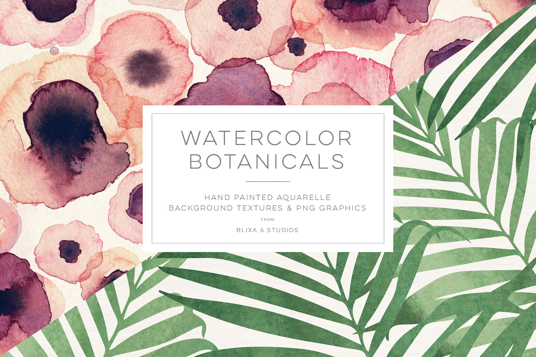 Watercolor Botanical Backgrounds, a Pattern Graphic by Blixa 6 Studios ...