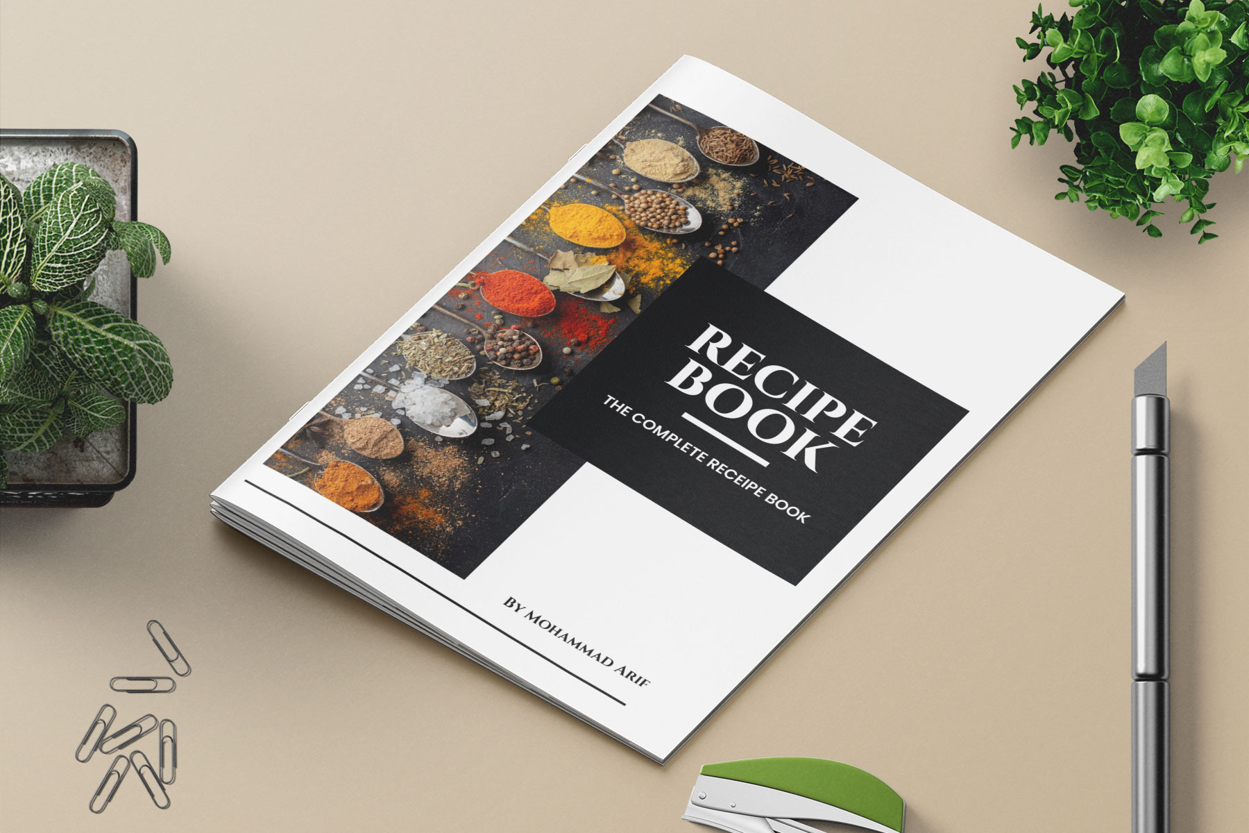 Recipe book layout template