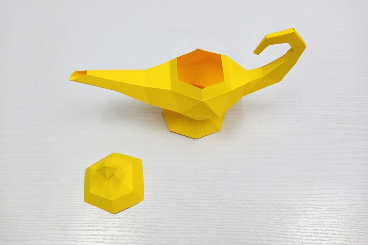 DIY Aladdin Genie Lamp 3d papercraft, a Templates & Theme by PAPER amaze