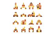 tangram buildings. houses and, an Education Illustration by Multigon