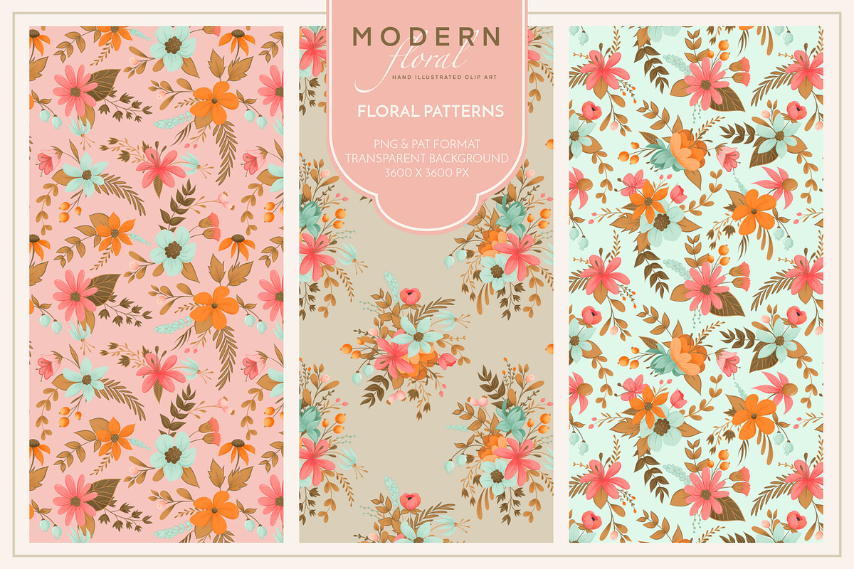 Modern Floral Clip Art Kit, an Illustration by Eclectic Anthology ...