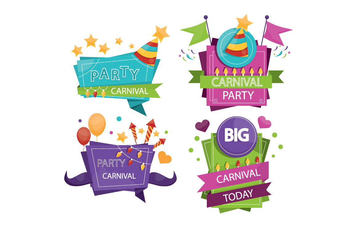 Set of colorful party labels, a Templates & Theme by Semenhorosh