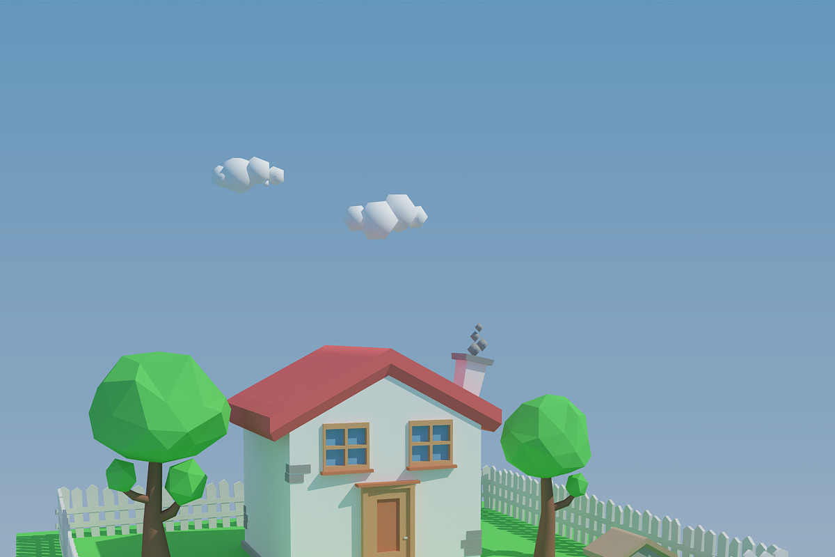 Low Poly House, an Architecture 3D Model by XYZ Space