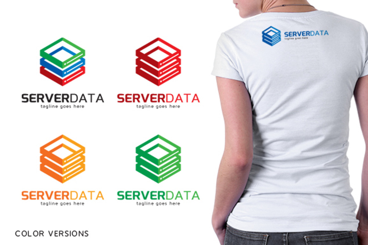 Server Data / Hosting Logo, a Branding & Logo Template by gunaonedesign