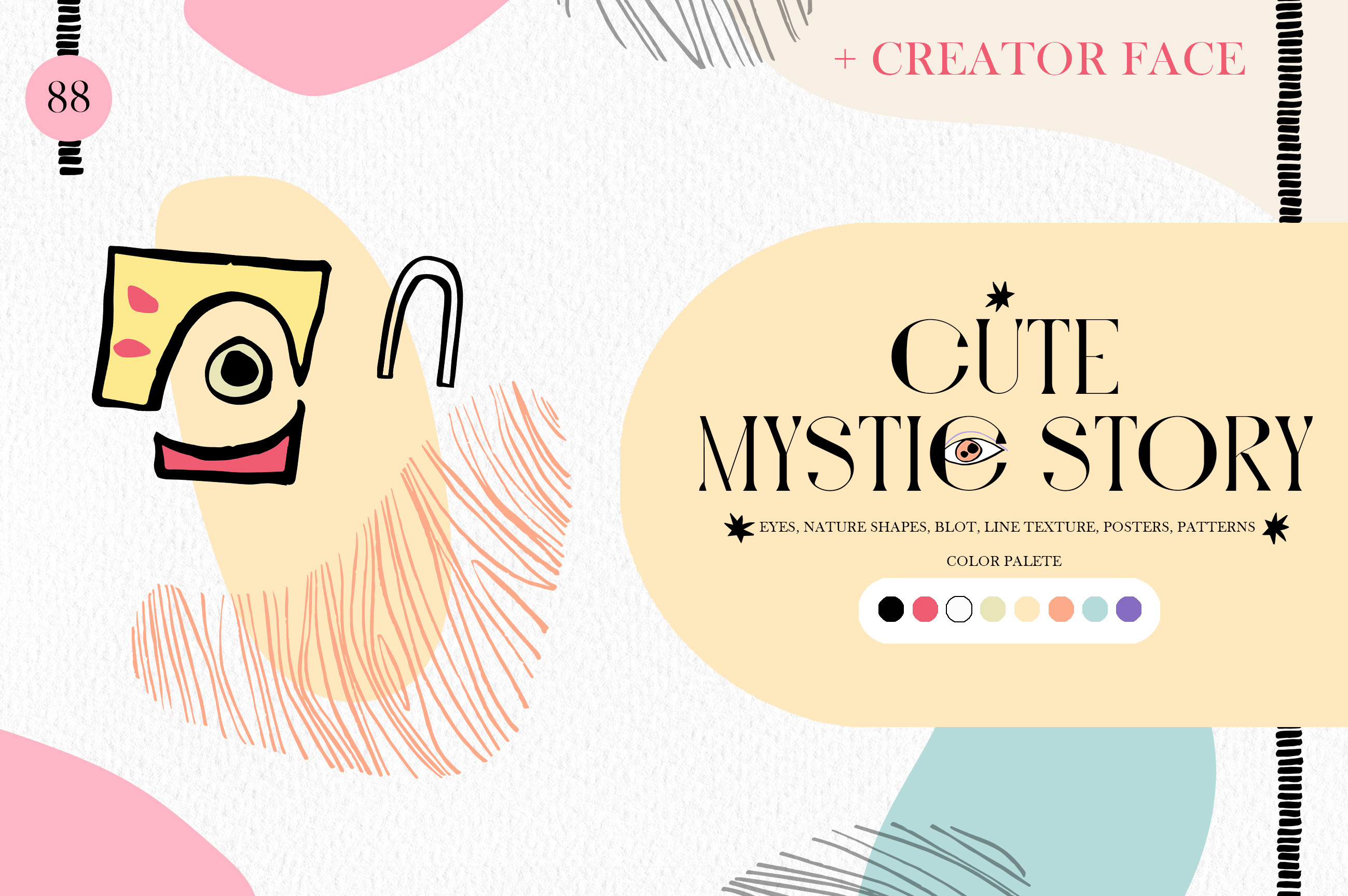 Kids abstract baby face, shapes, a Texture Illustration by AnnaTkachi ...