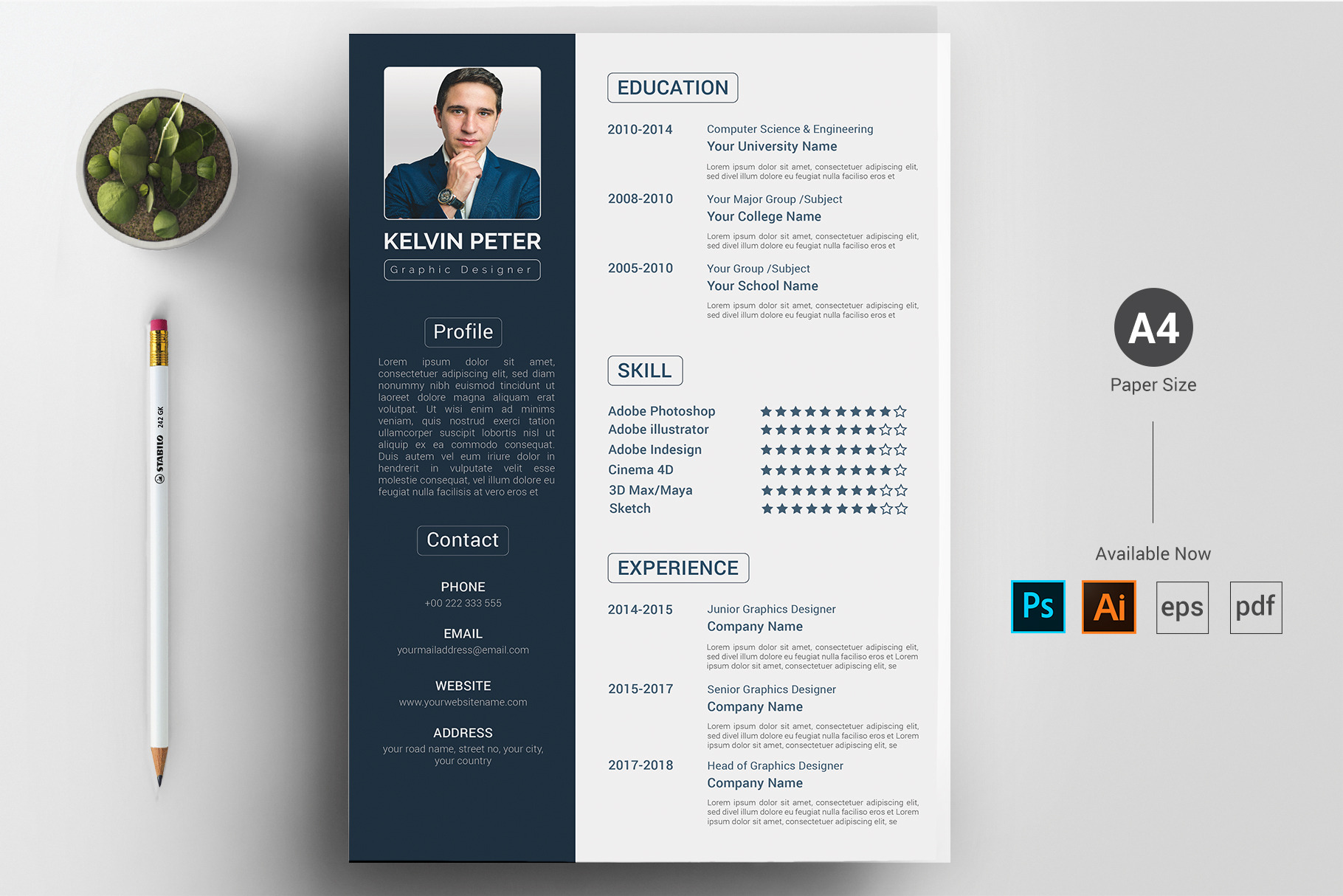CV / Resume Ai Template, a Resume Template by ARP Creation | Creative ...