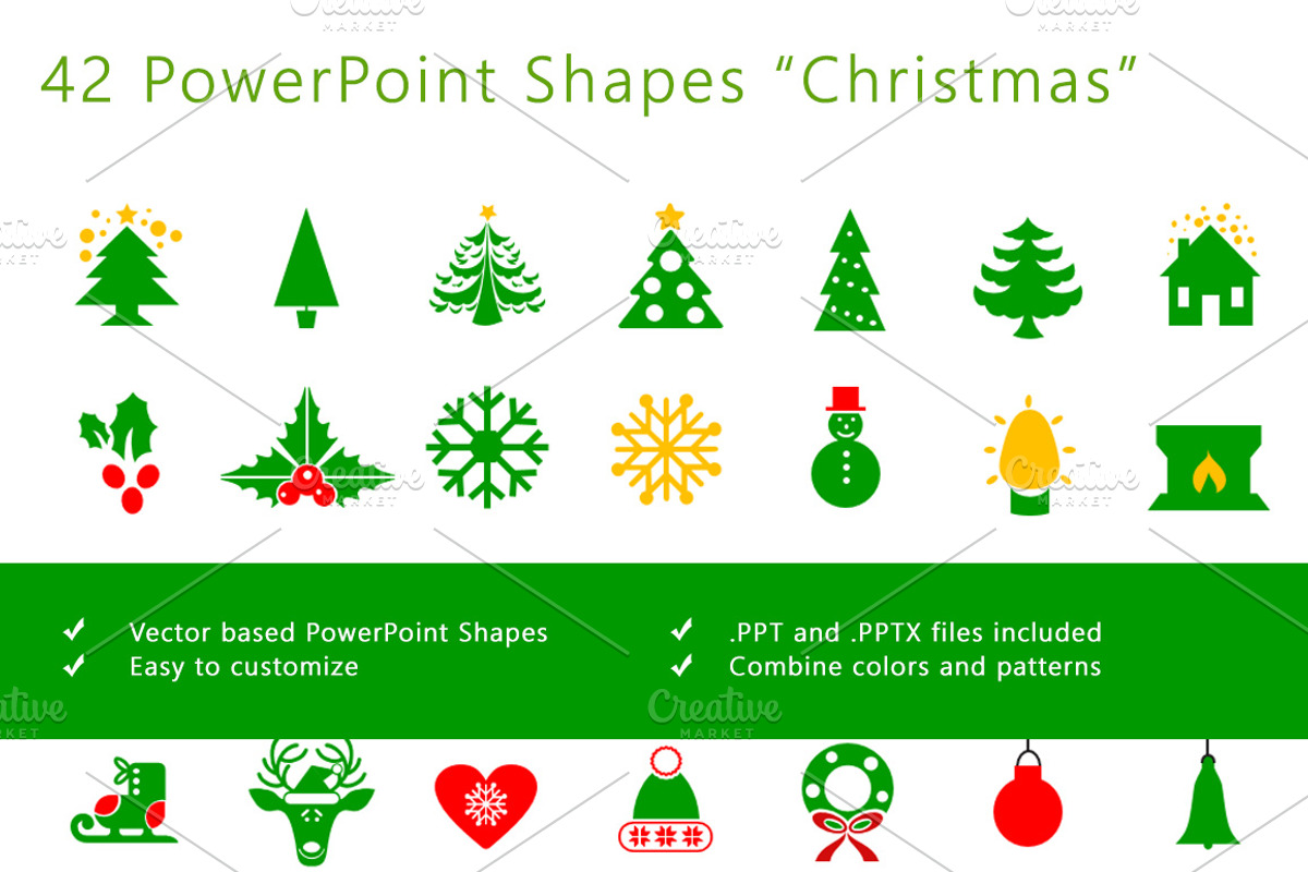 PowerPoint shapes Christmas, a Presentation Template by DutchDigitalDesign