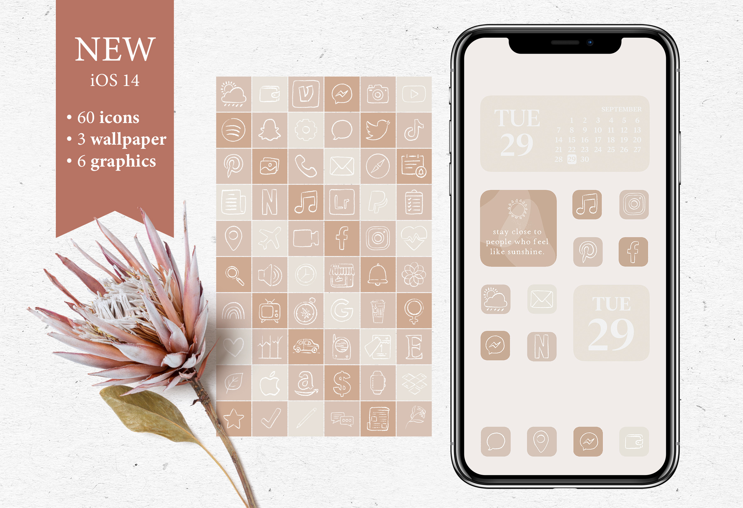 iOS 14 IPHONE ICON BUNDLE / png rose, a Solid Icon by KruthDesign
