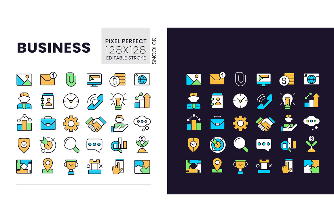 Business light and dark theme icons, an Outline Icon by bsd studio ...