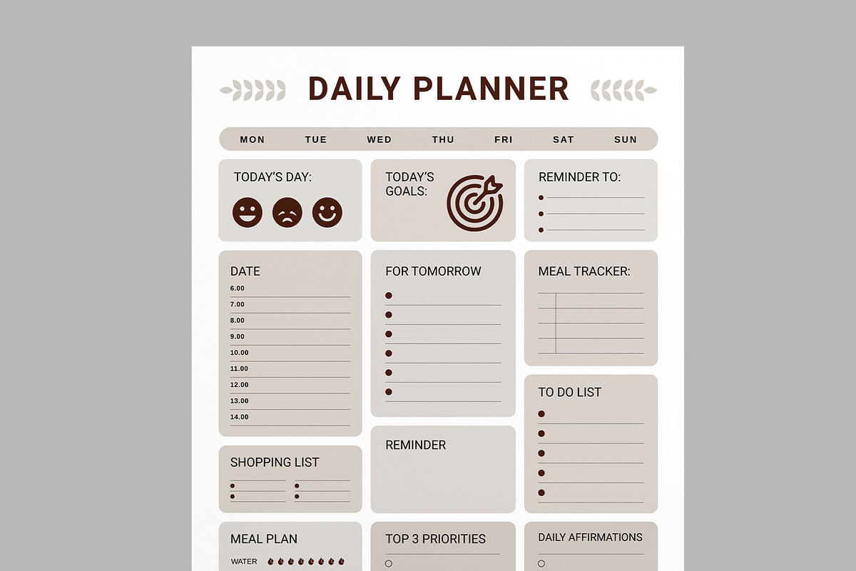 Daily Planner Layout