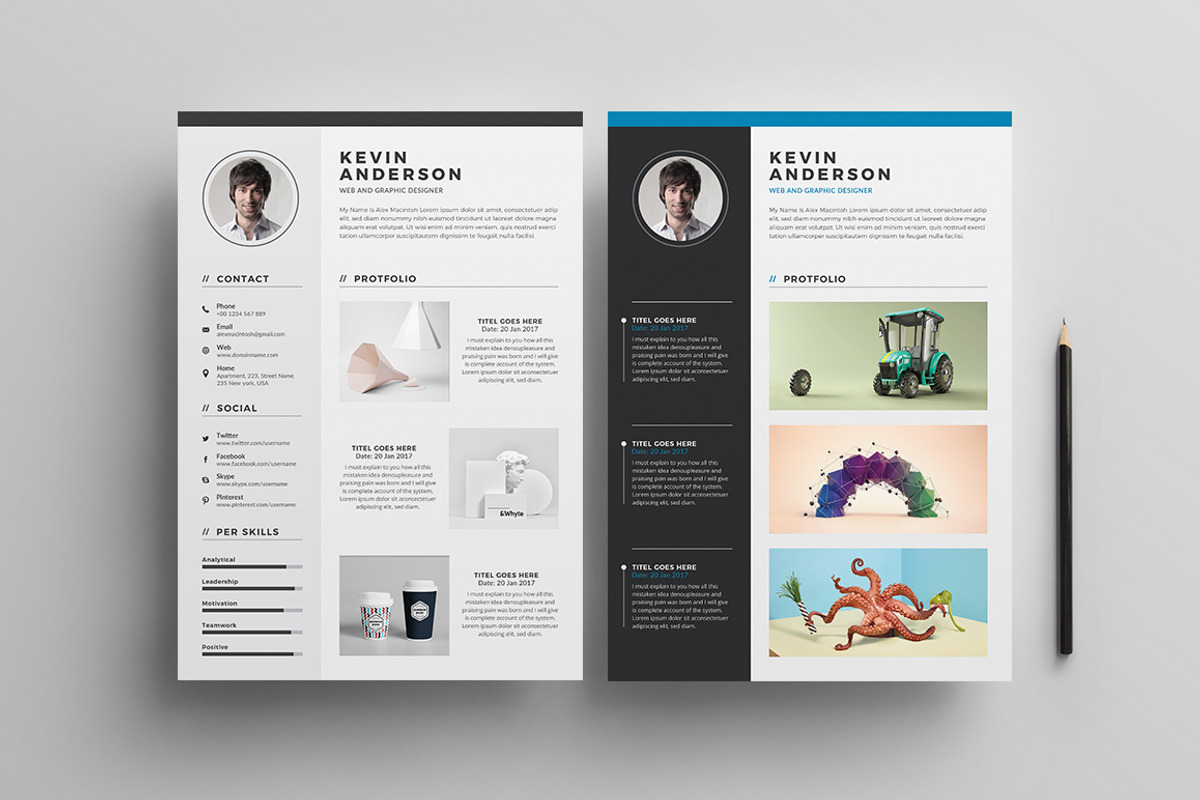 Resume CV - 5 Pages, a Resume Template by ThemeDevisers
