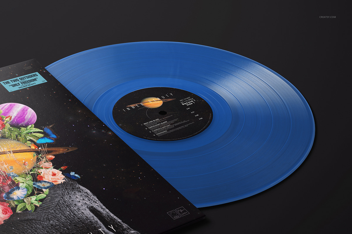 Translucent Vinyl Record Mockup Set, a Merchandise Mockup by creatsy5 ...