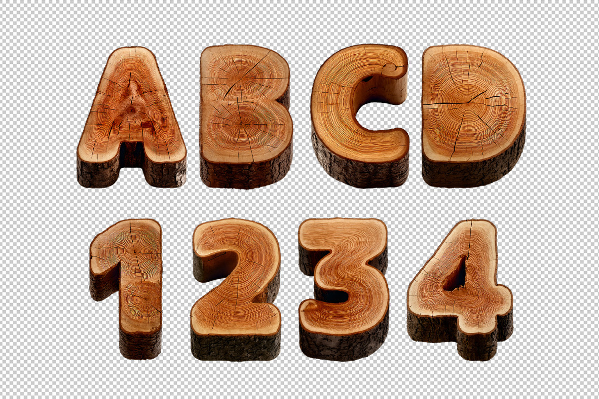 Wooden Logs Font, a Handwritten Font by Handmadefont