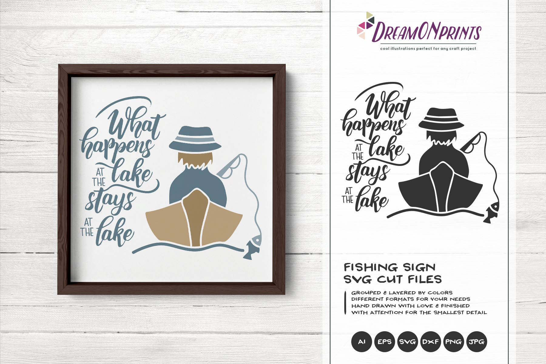 Fishing Sign SVG Vector, an Illustration by DreamONprints