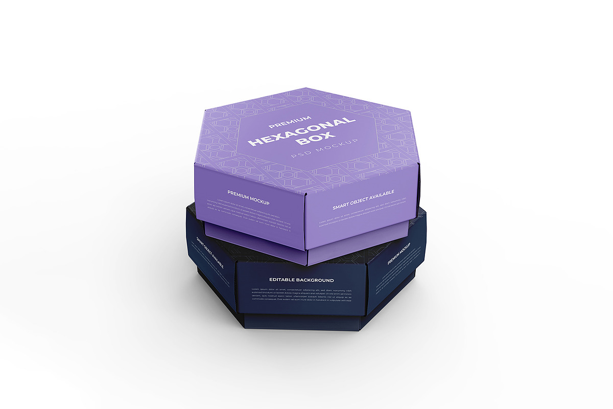 Hexagonal Paper Box Packaging Mockup, a Packaging Mockup by Ram Studio