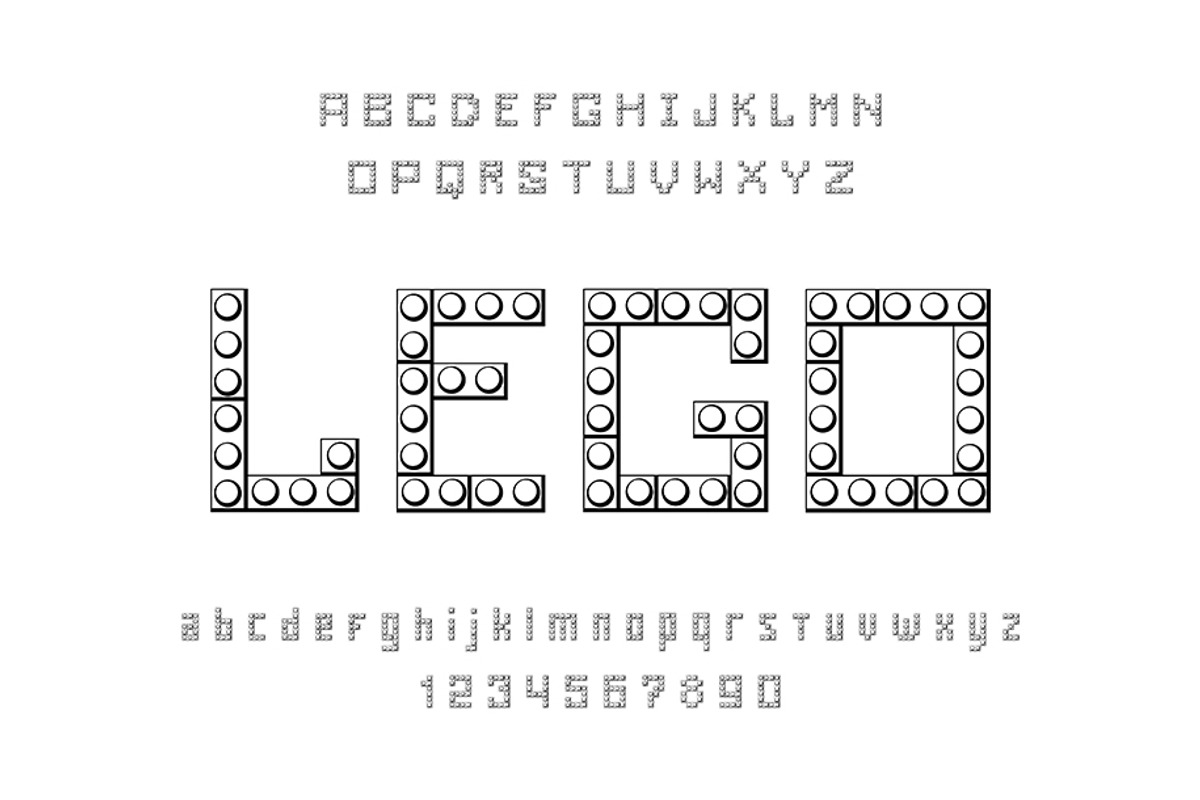 Lego Font, a Symbol Font by Volyk