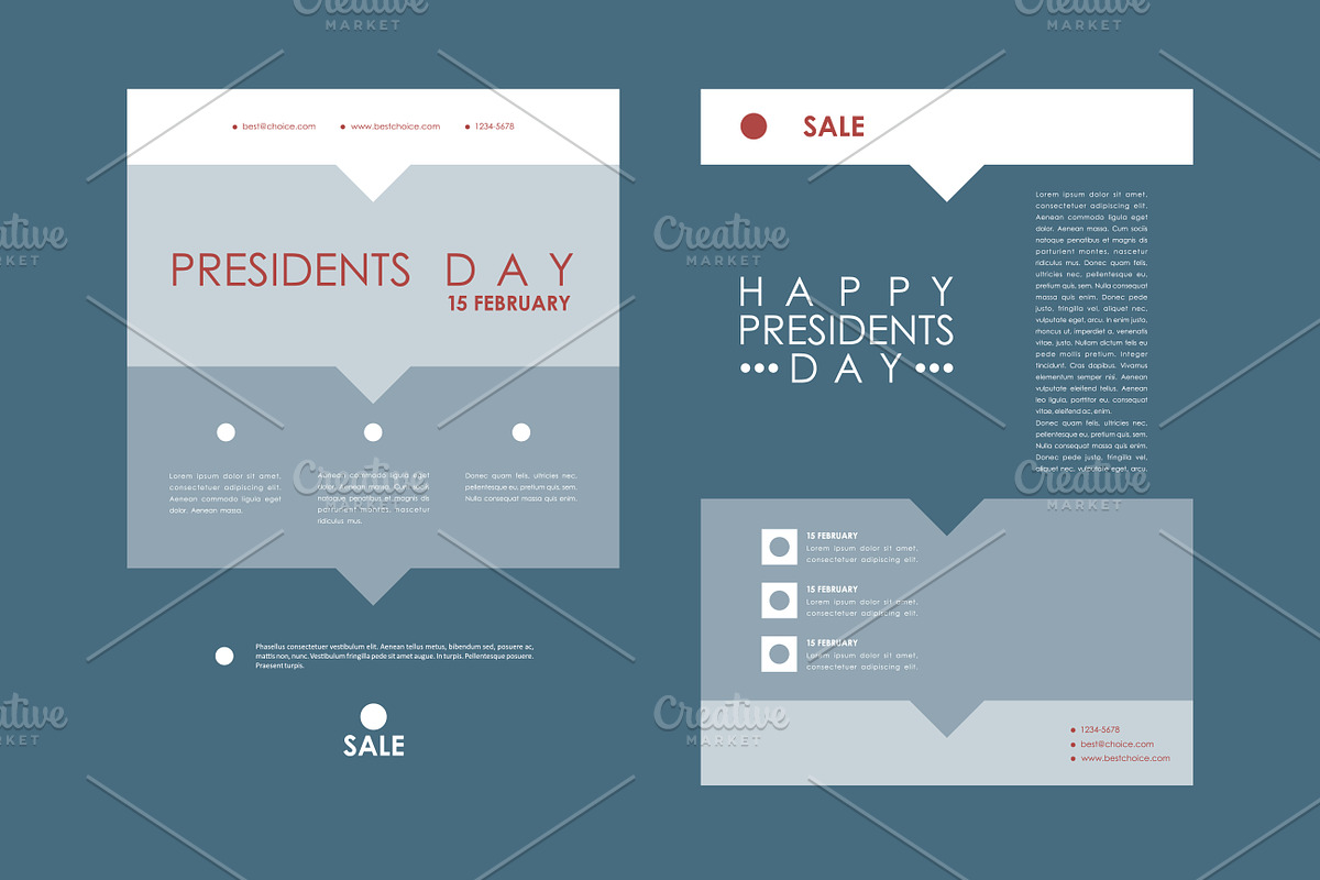 President's Day brochures, a Brochure Template by Palau