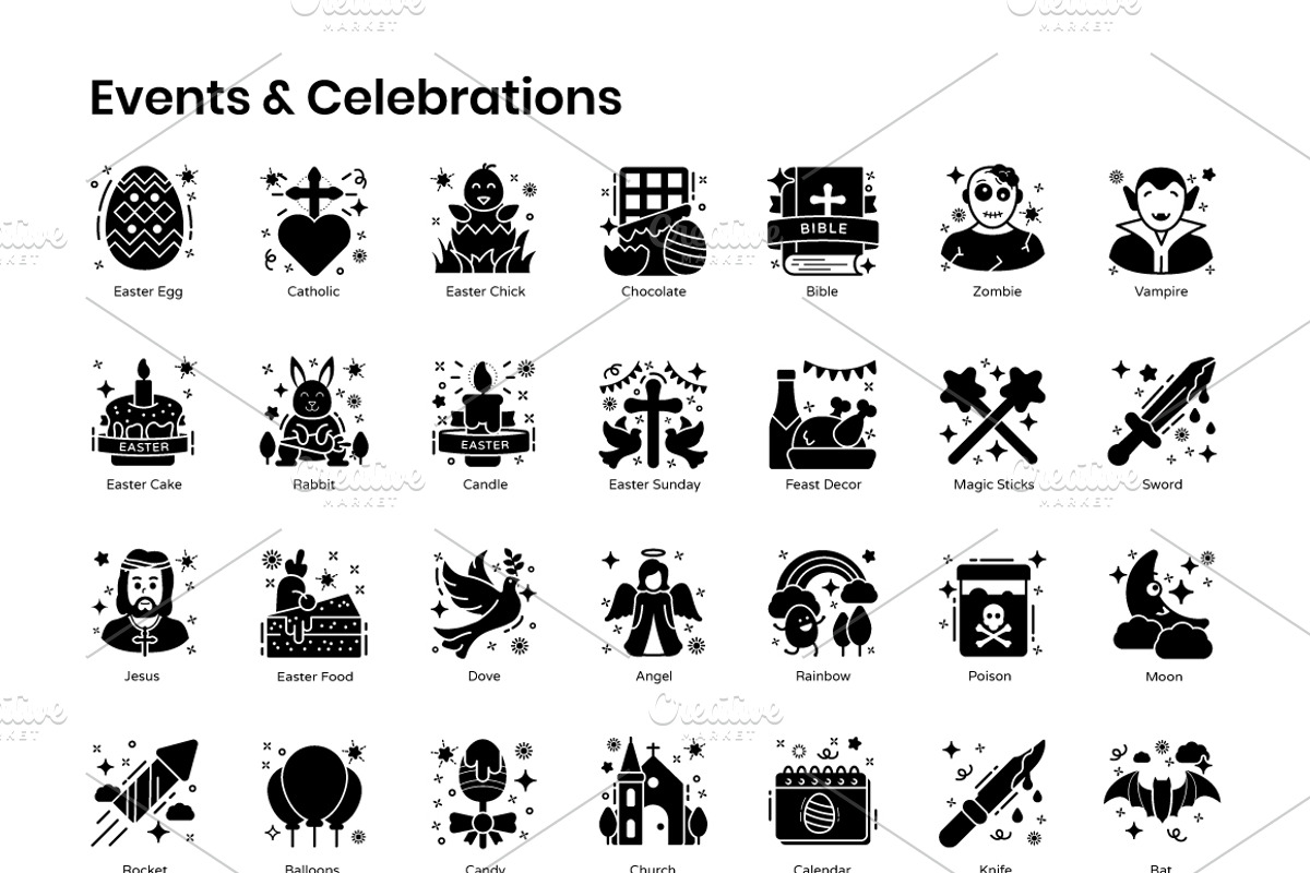 900+ Flat Outline Concepts, a Solid Icon by Brickclay