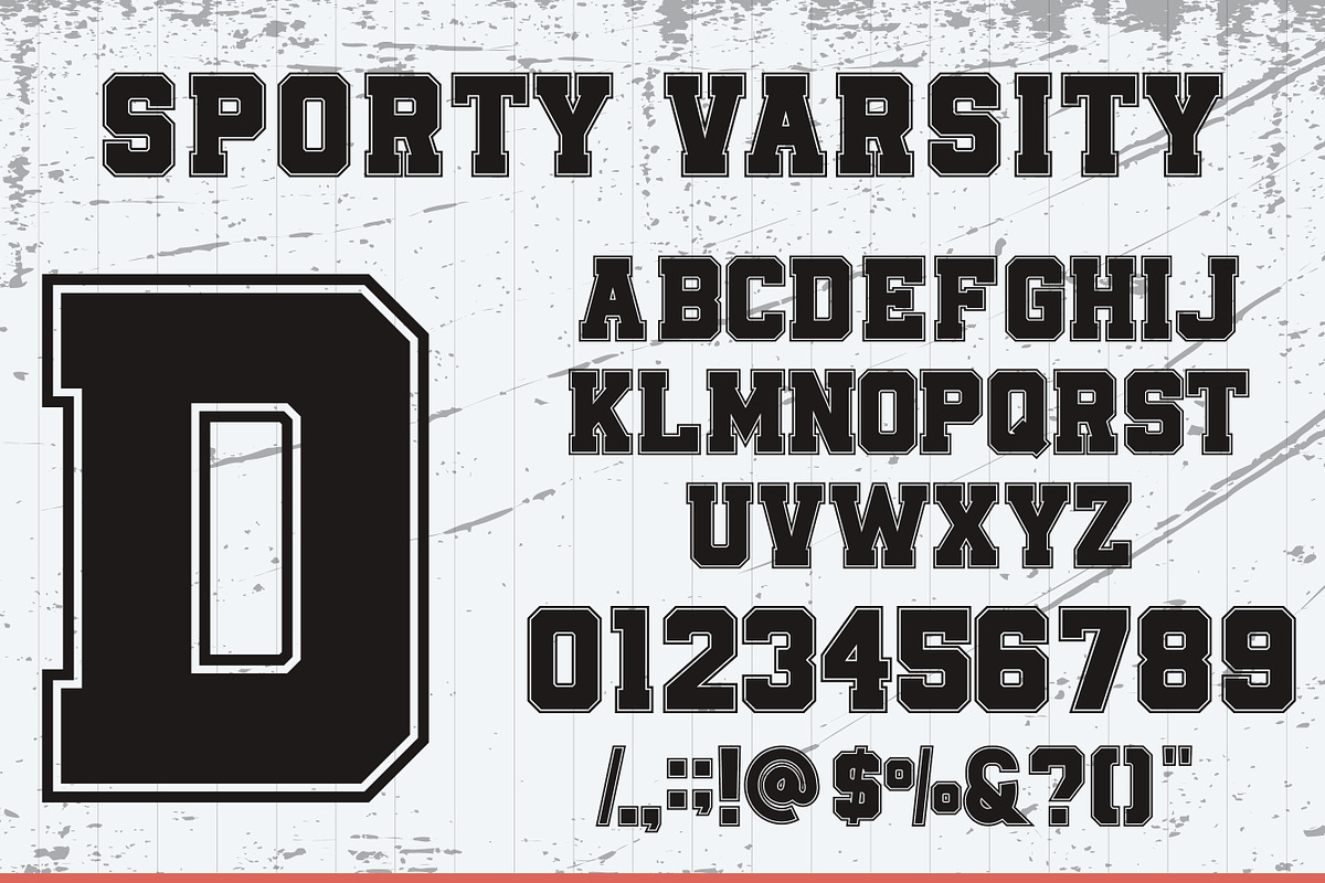 Varsity college sporty, a Slab Serif Font by Mini_World