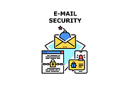 E-mail Security Vector Concept Color, a Technology Illustration by ...