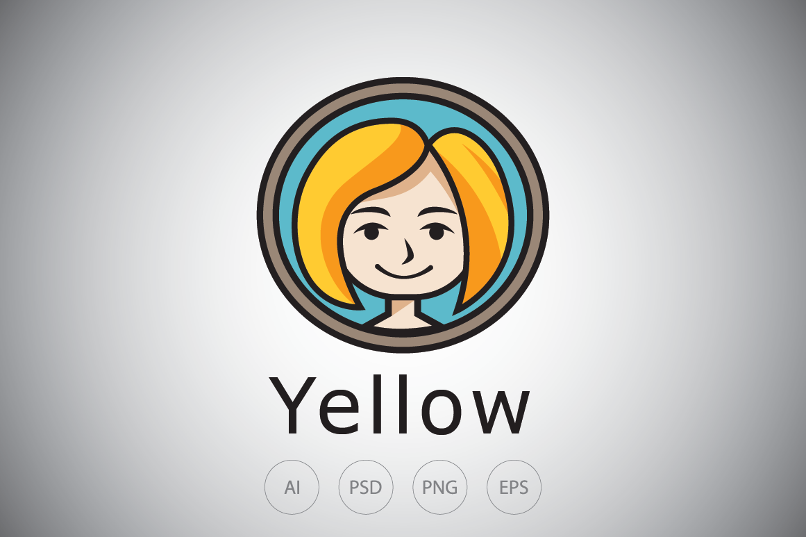 Girl with Yellow Hair Logo Template, a Branding & Logo Template by ...