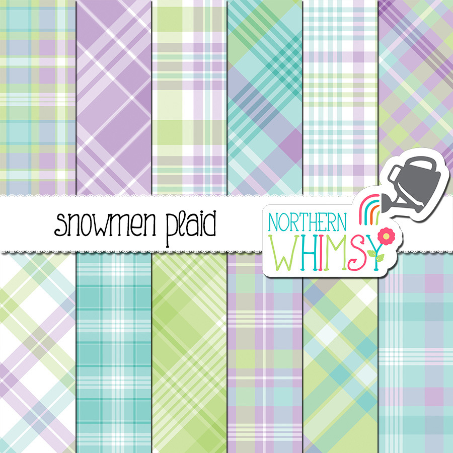 Winter Plaid - blue green & purple, a Pattern Graphic by Northern ...