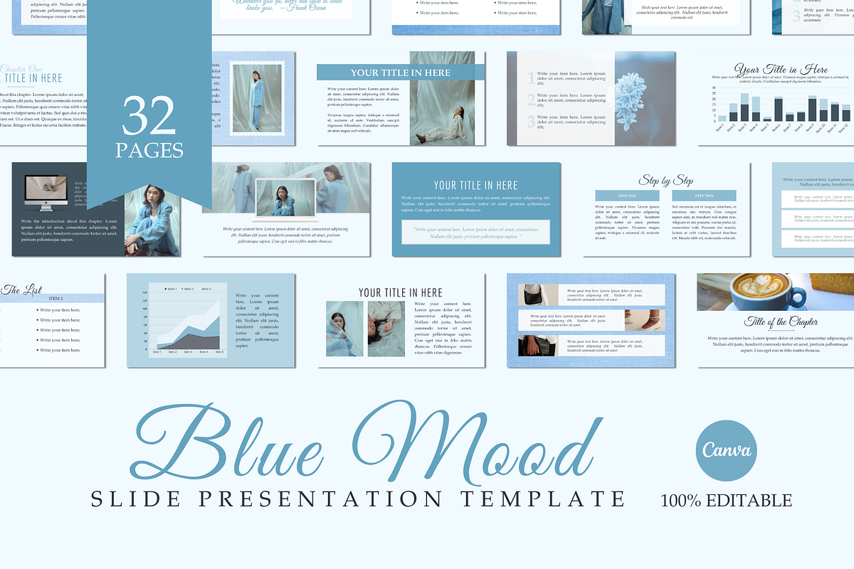 SLIDE Blue Mood CANVA TEMPLATE