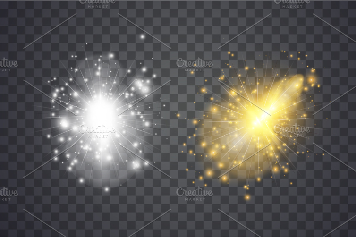 Set of glowing lights effects, an Object Graphic by majcot | Creative ...