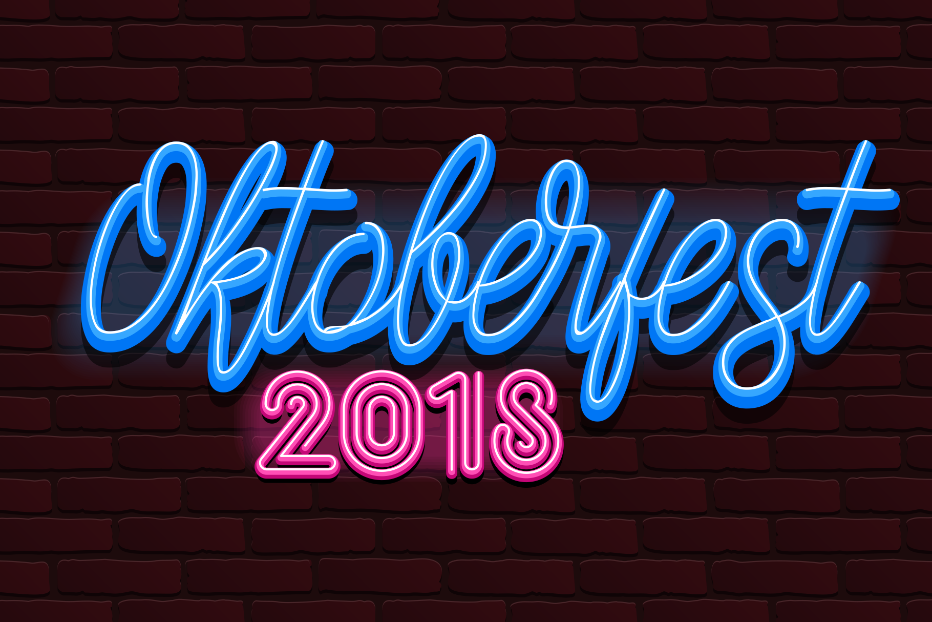 Neon Banner alphabet font bricks, a Decorative Illustration by ToozDesign