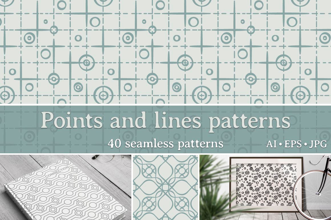 Points and lines patterns, a Pattern Graphic by javi.ruiz | Creative Market