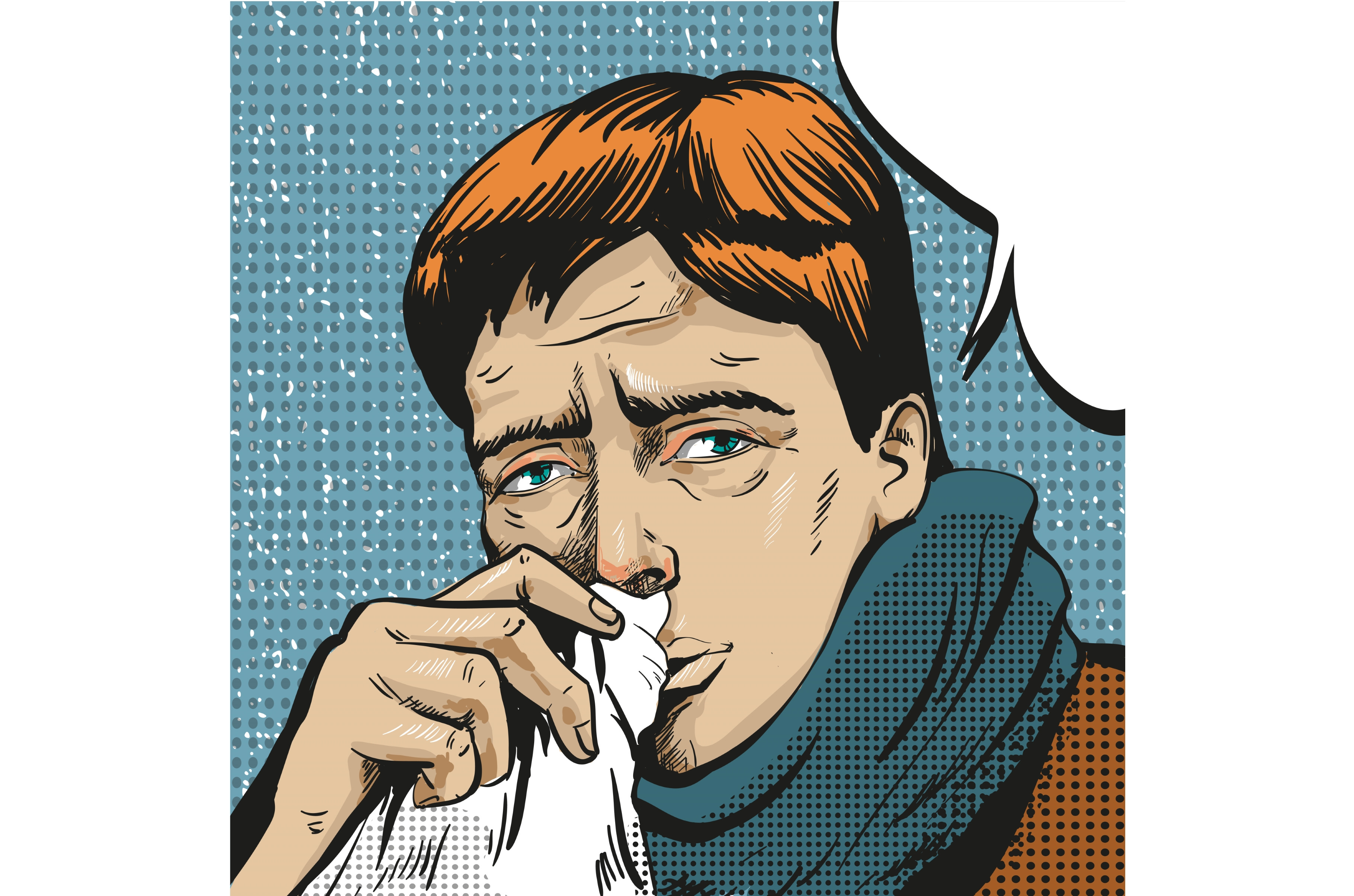 Vector pop art illustration of sick, an Object Graphic by Sky Pics Studio