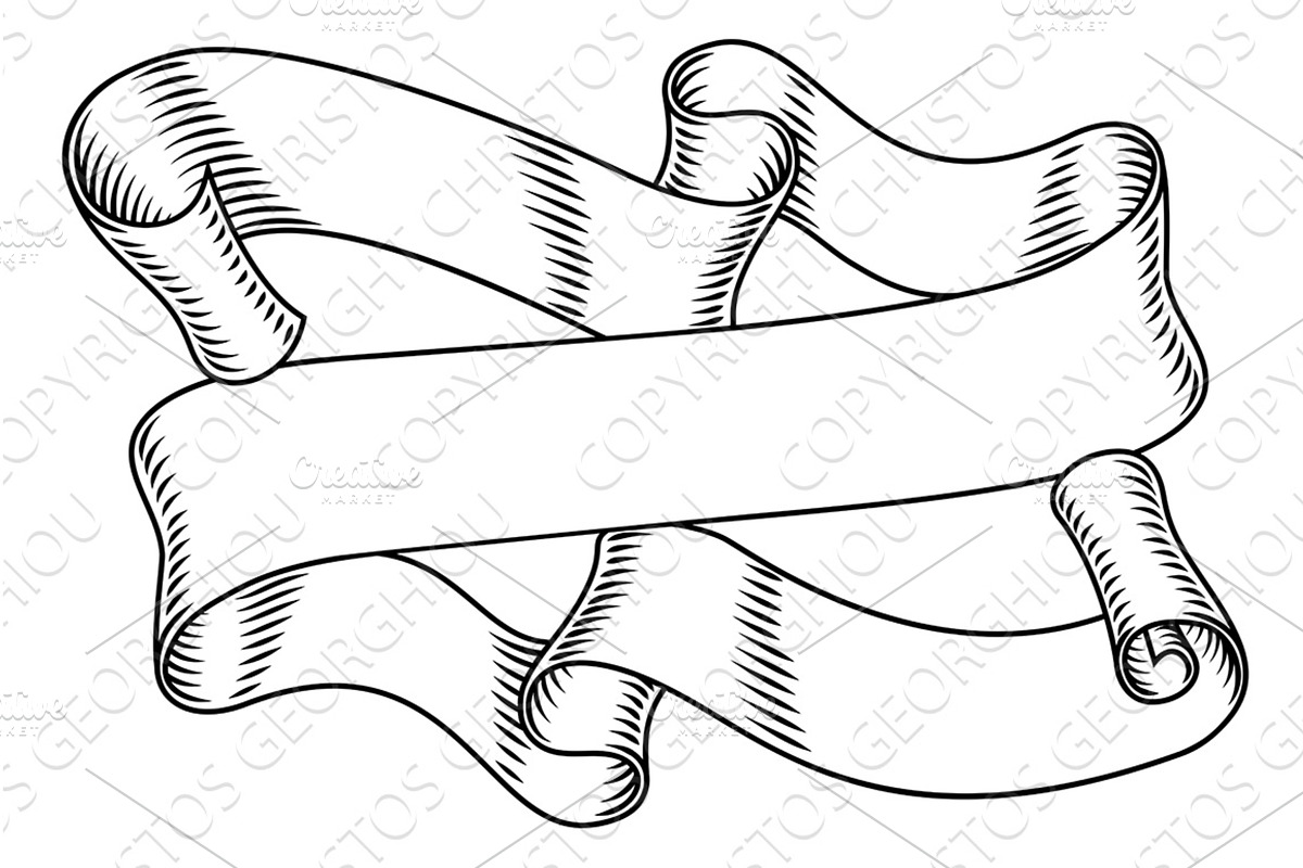 Scroll Banner Ribbon Paper Vintage, a Decorative Illustration by ...