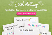 Goal Setting Printables Template, a Templates & Theme by Janice Designs ...